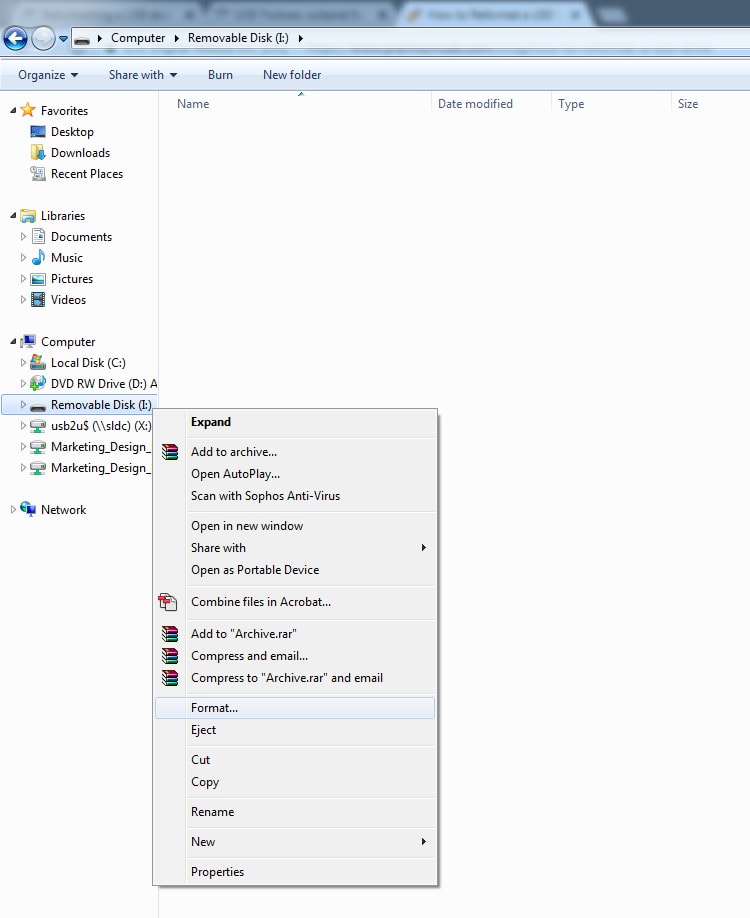 Reformatting a USB on Windows PC